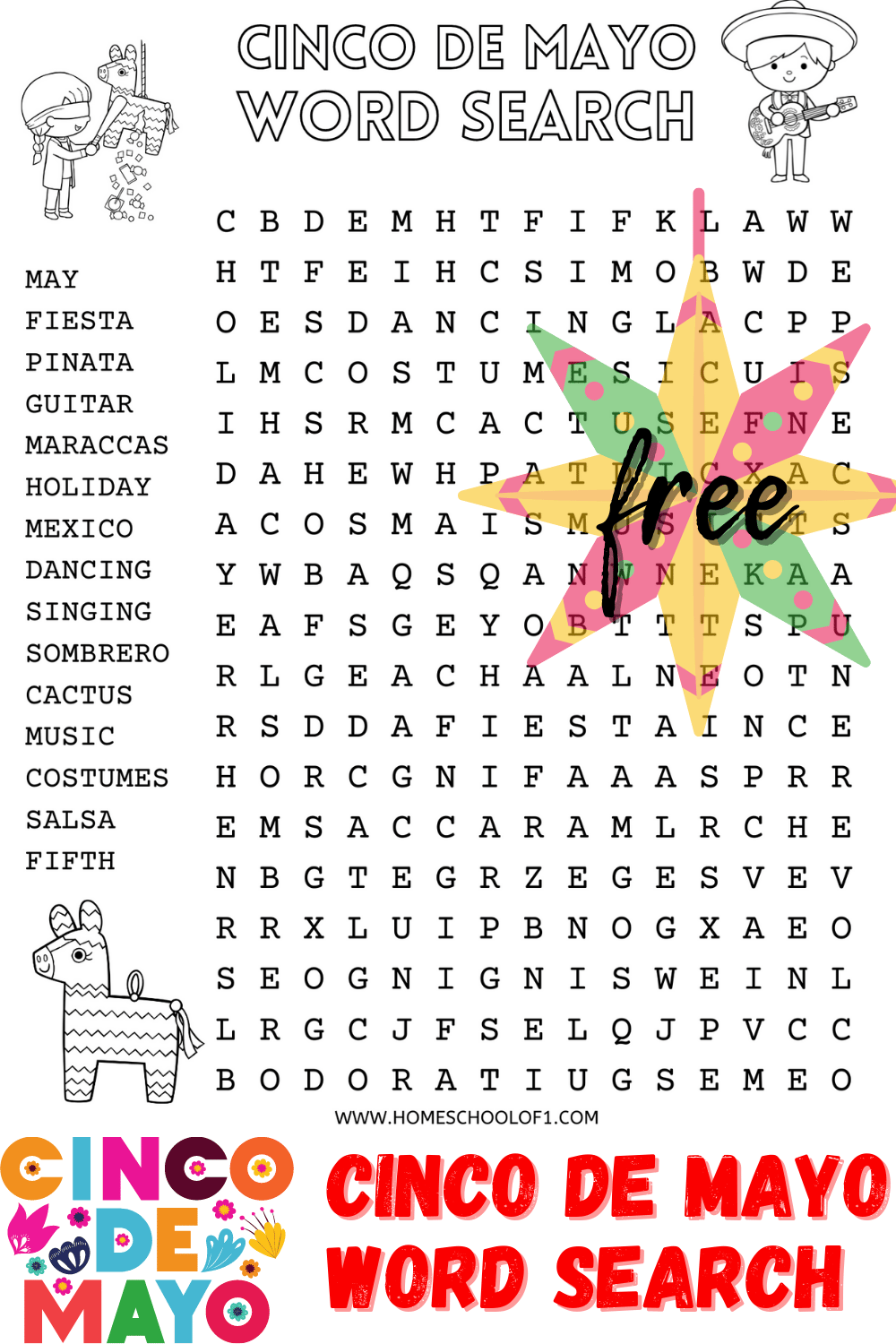 Get the free Cinco De Mayo word search here!
