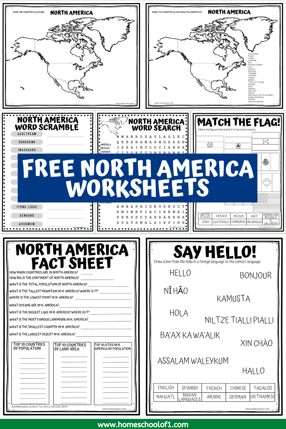 Get your free North America worksheets here!