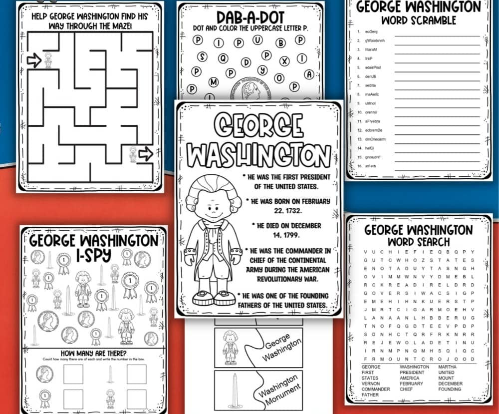 Get the free George Washington activity sheets here!