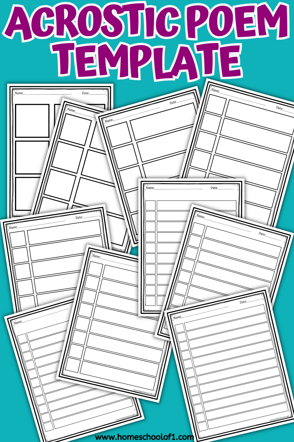 Get your free acrostic poem template here!