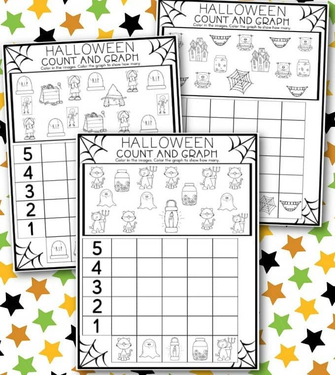Get the free Halloween math graph sheets here!