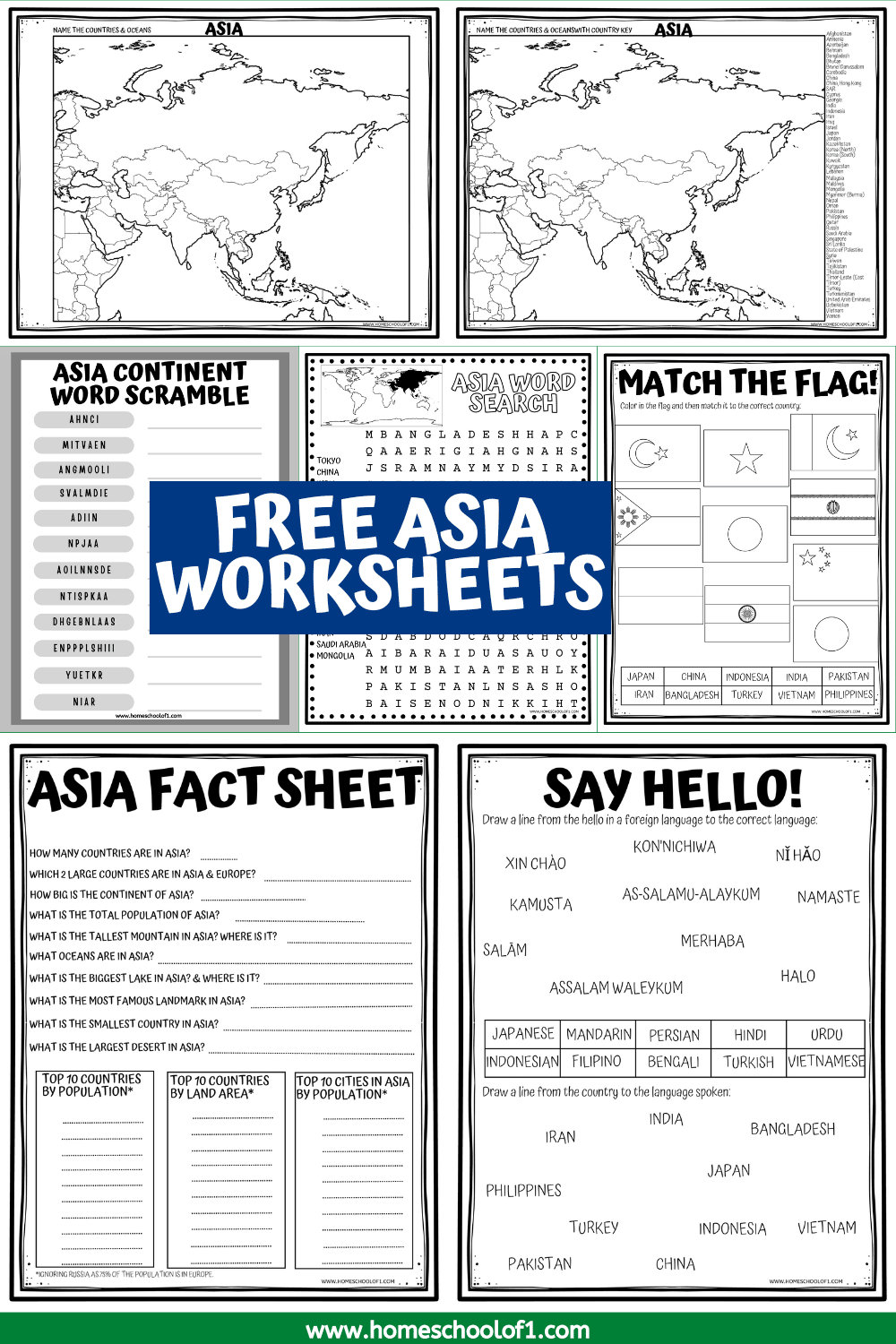 Get your free Asia worksheets here!