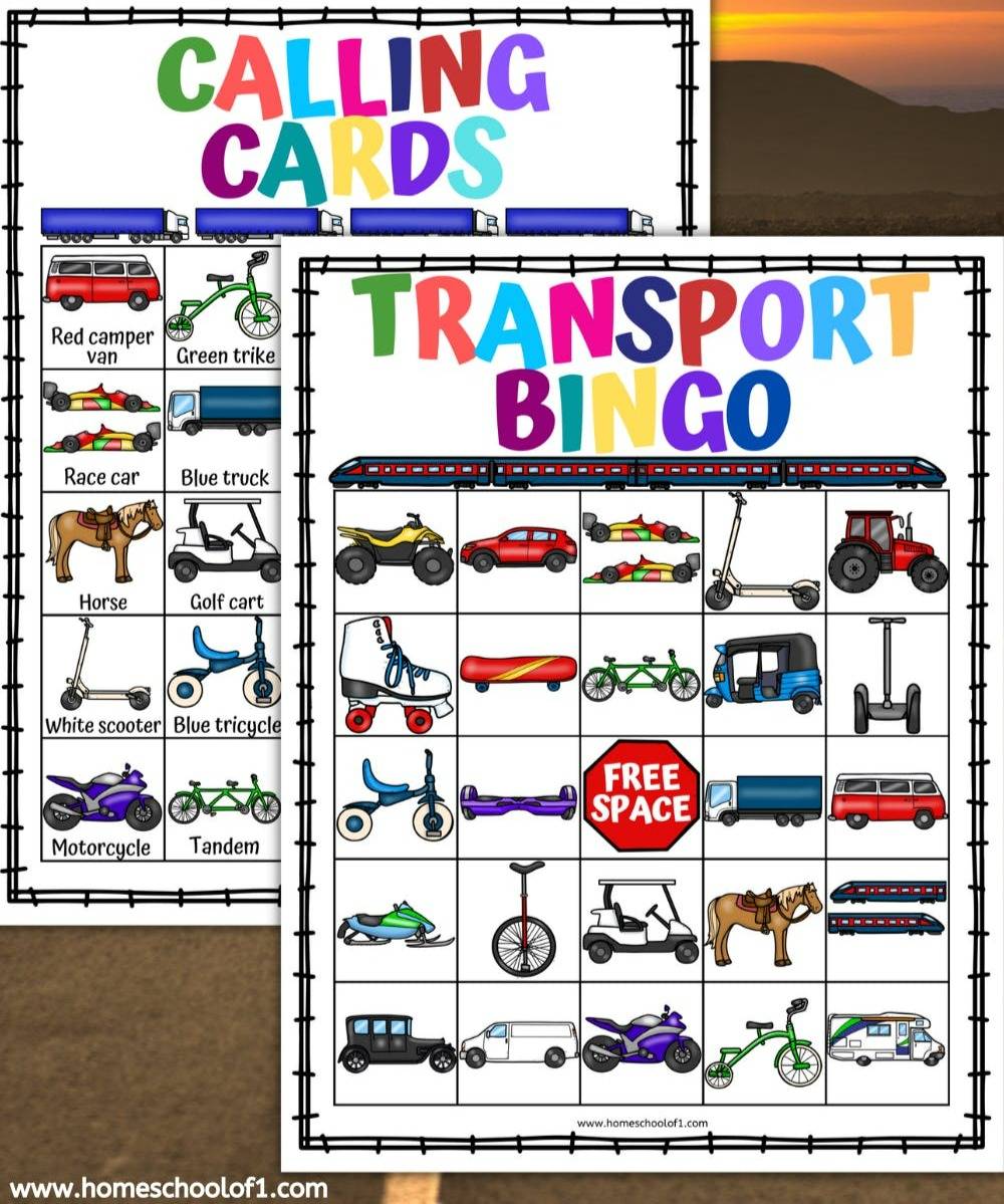 Get the free transportation bingo cards here!