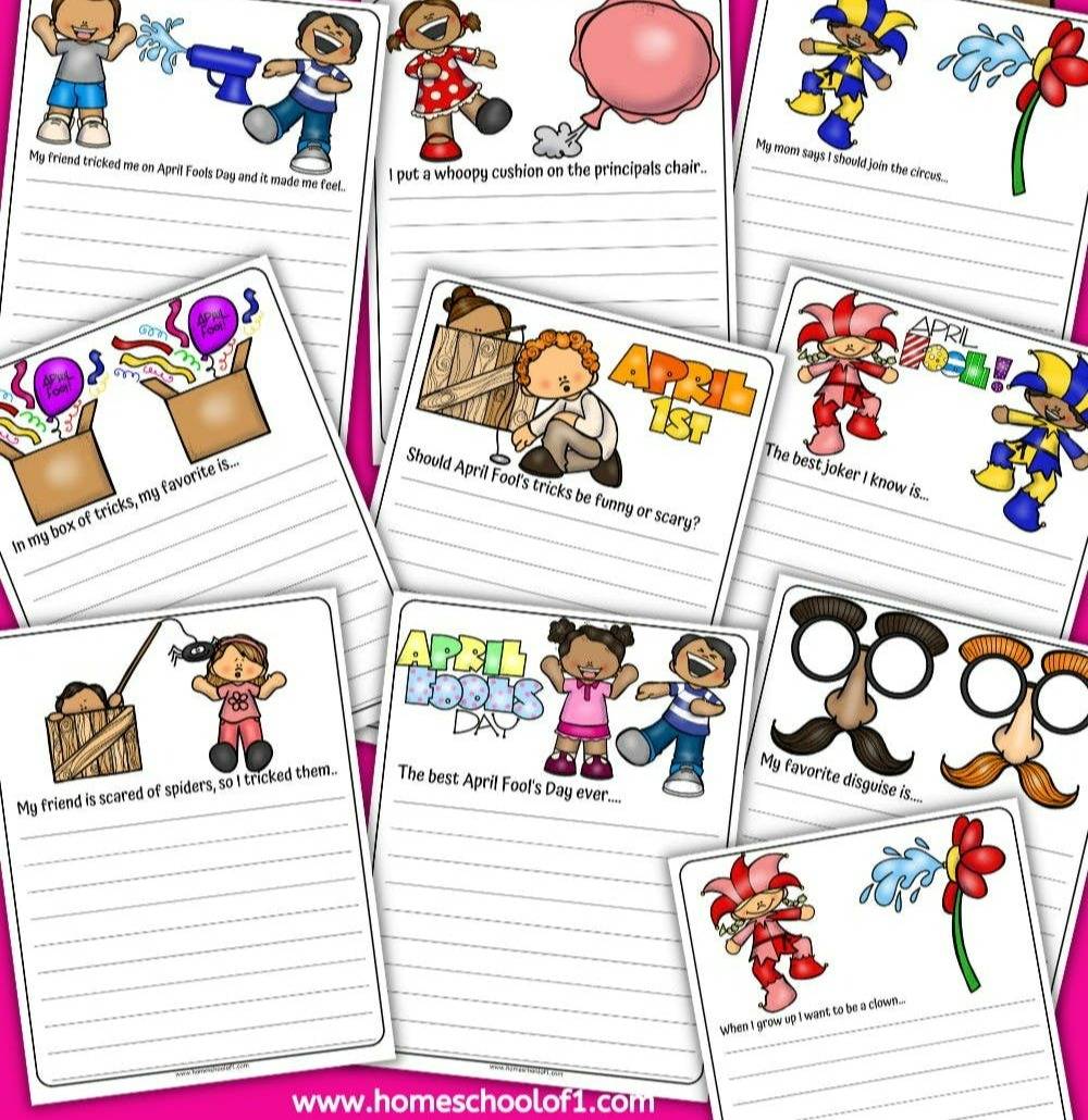 Get the free April Fools Day writing prompts here!