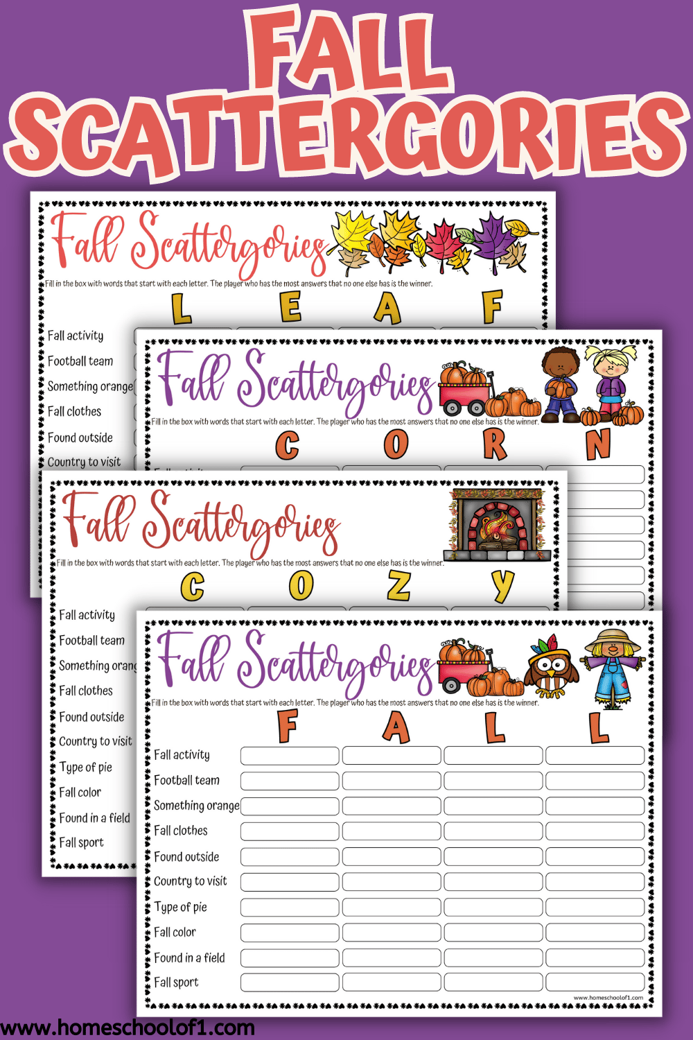 Get the free fall color by number printables here!