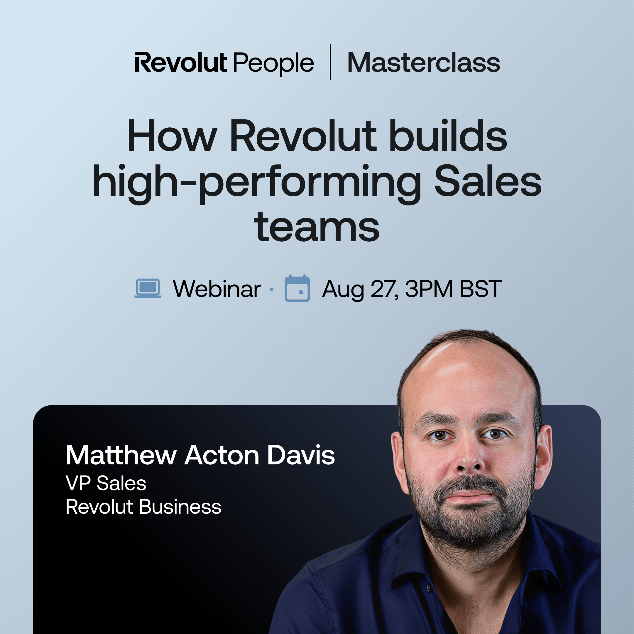 Revolut People | Masterclass | How Revolut builds high performing Sales ...