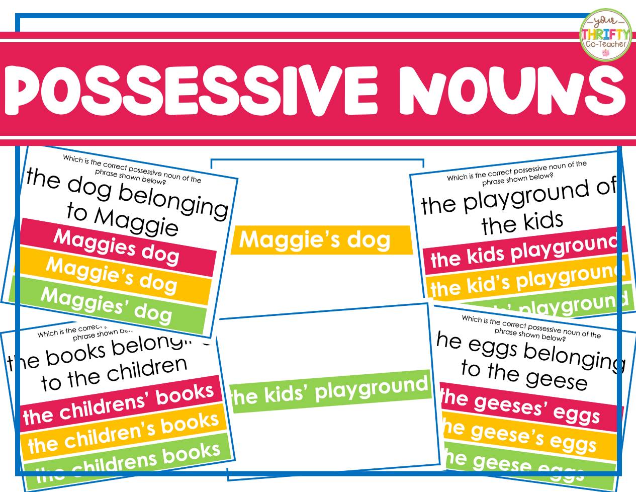 Possessive Nouns Activities for Upper Elementary - Your Thrifty Co-Teacher