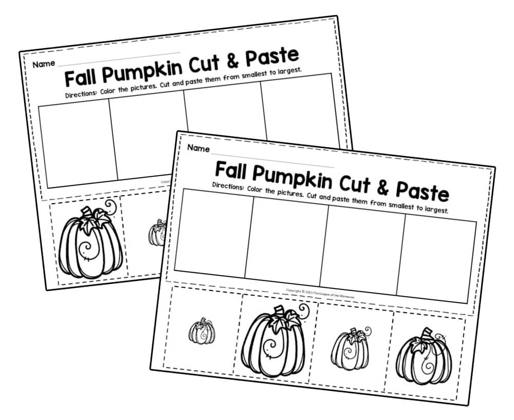 Fall Cut And Paste Worksheets Seasons Fall Worksheets Archives FREE