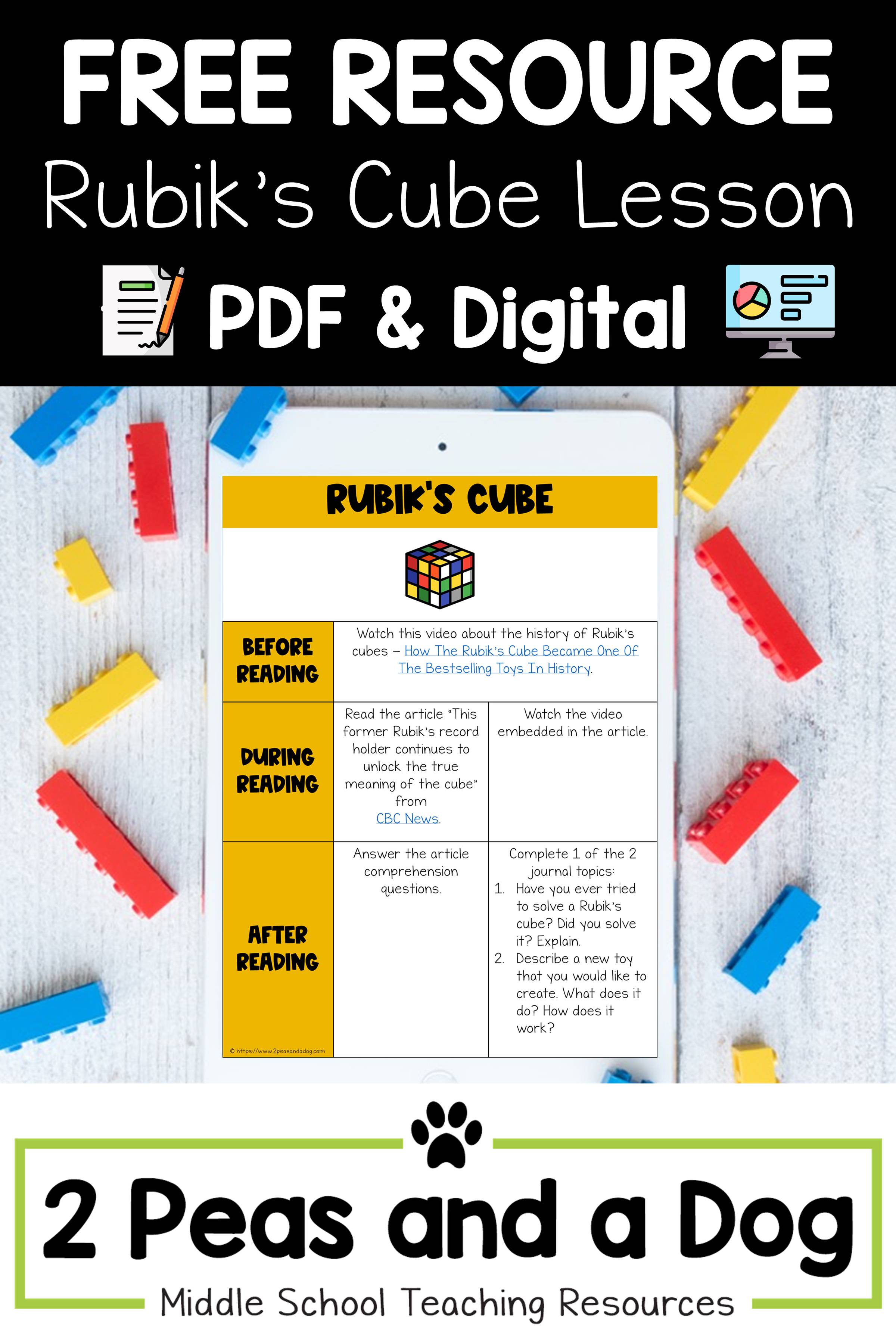 Rubik's Cube Reading Comprehension Lesson