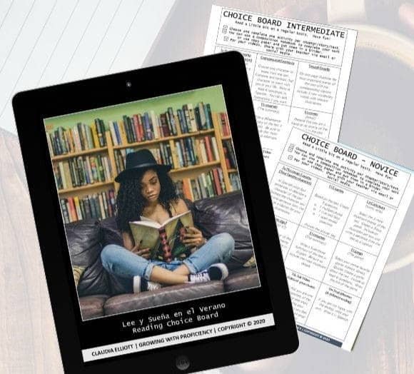 Free Reading Choice Board!