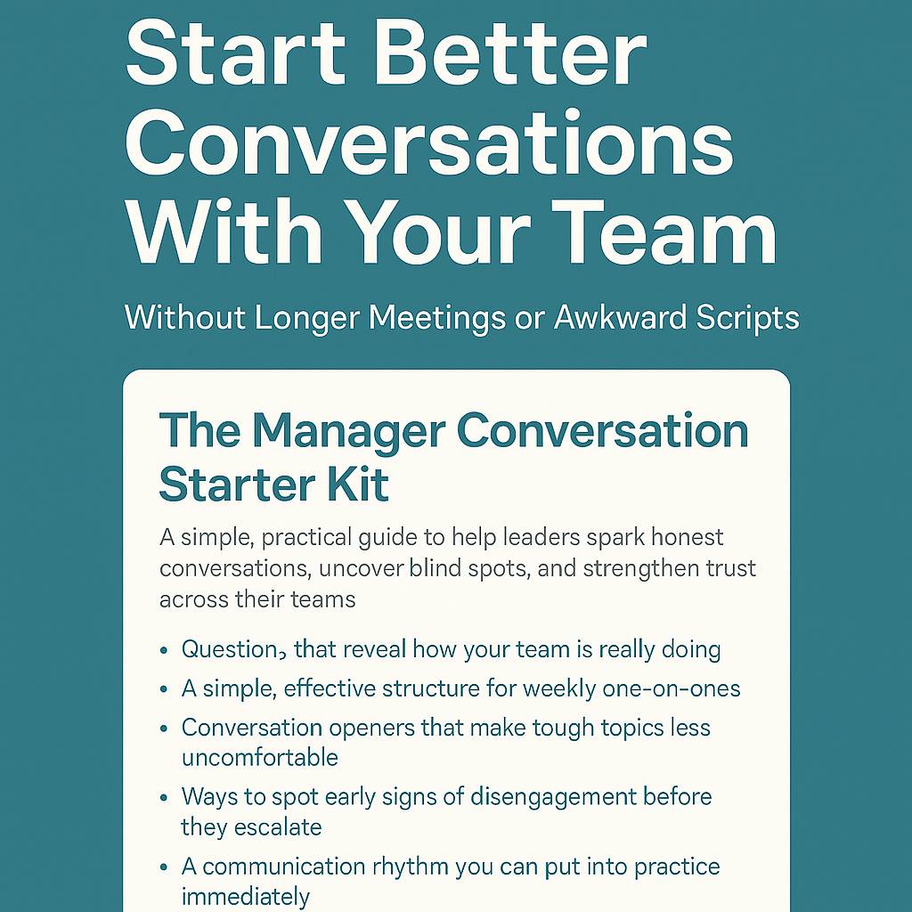 Manager Conversation Starter Kit: Simple Questions to Strengthen ...