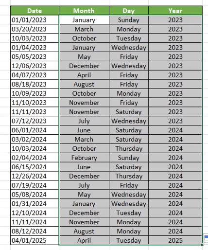Split Dates in Excel Like a Pro – Excel With Grant – Blog