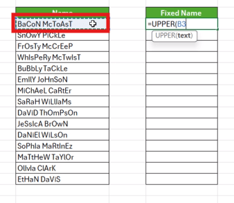 Excel Hack: Fix Name Capitalization! – Excel With Grant – Blog