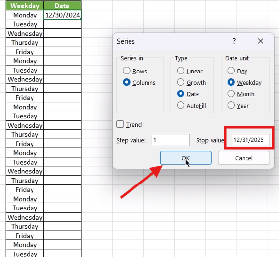 How to Autofill Weekdays in Excel Instantly – Excel With Grant – Blog