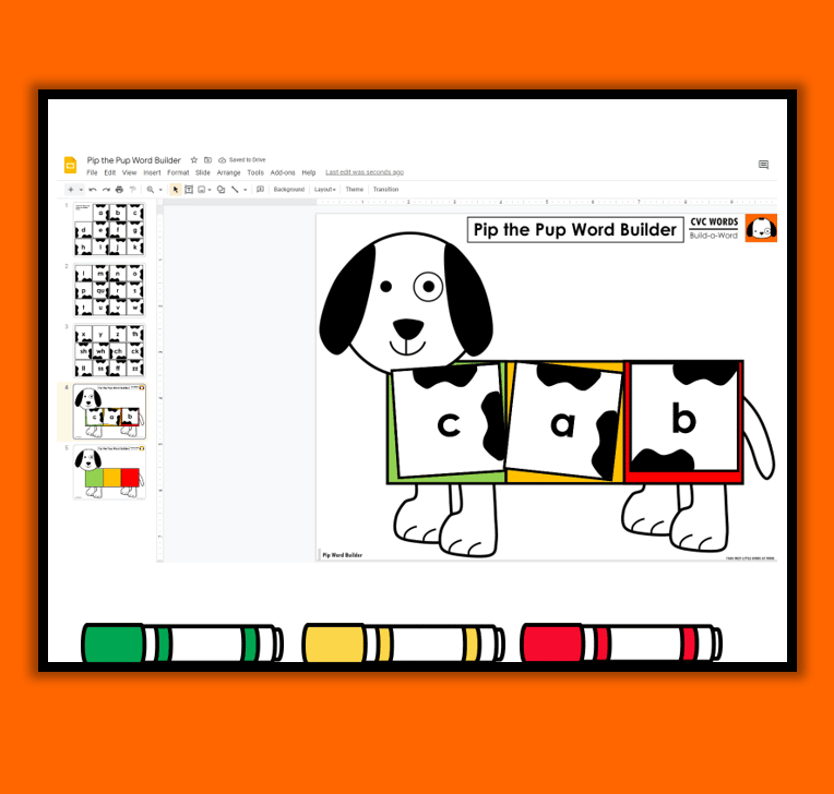 Pip the Pup Word Builder Freebie