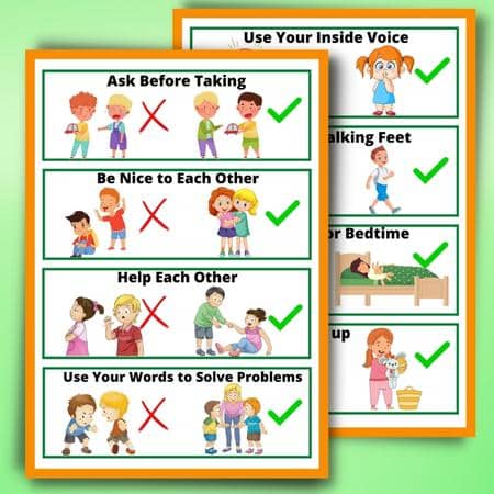 Expected Behavior chart for Kids