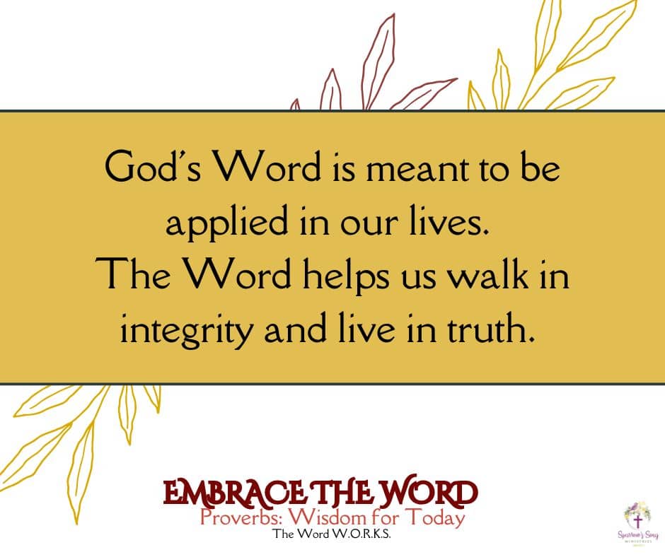 Proverbs: Wisdom for Today: Week 5 – Sparrow's Song Ministries