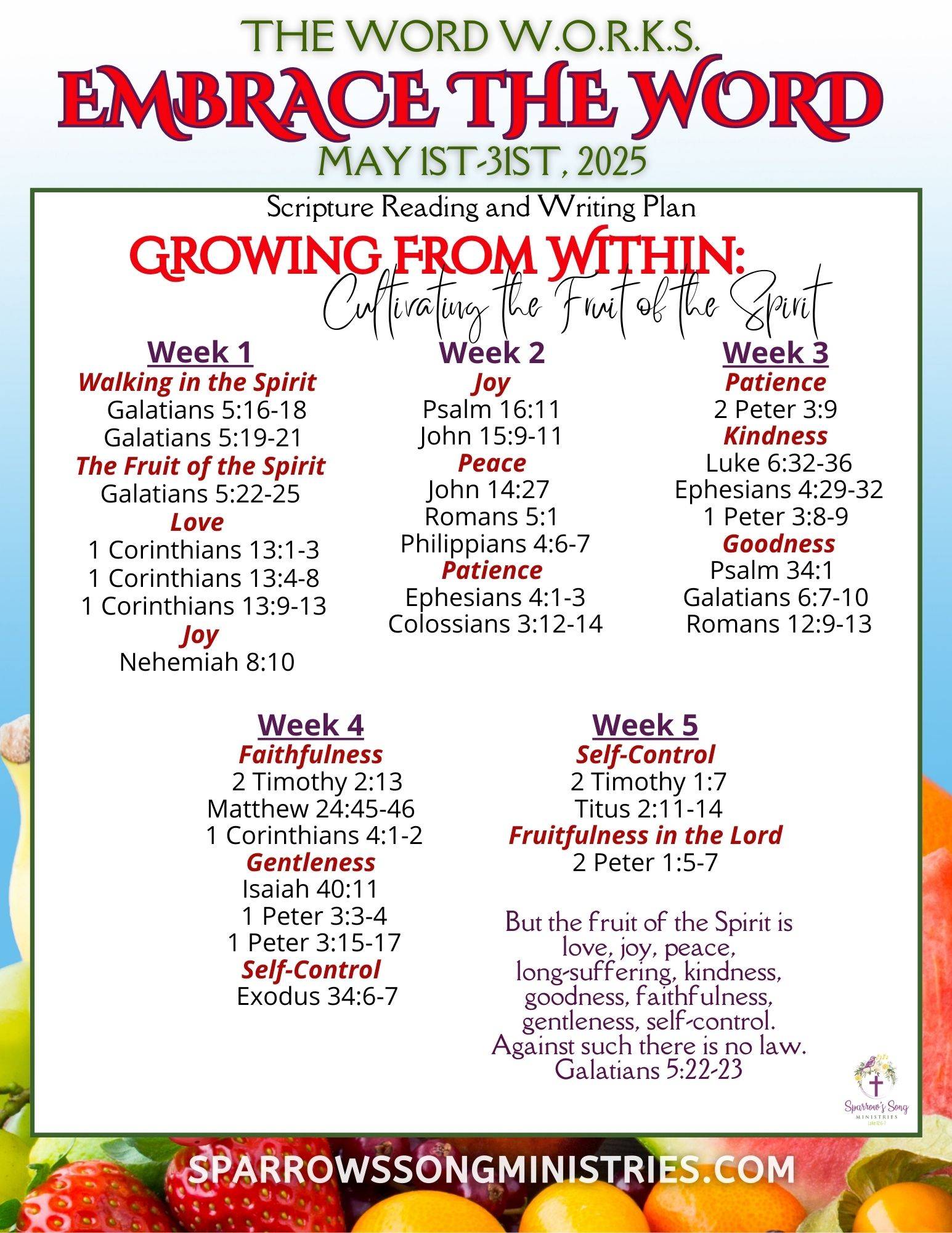May 2025 Growing From Within: Cultivating the Fruit of the Spirit ...