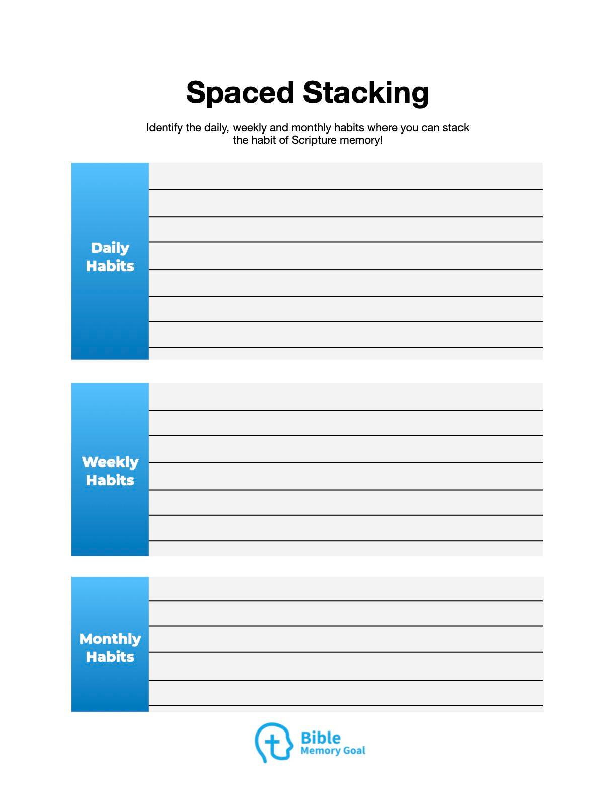 Spaced Stacking - Free PDF Download from Bible Memory Goal