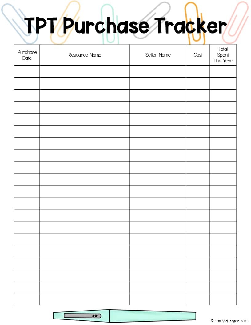 TPT Purchase Tracker