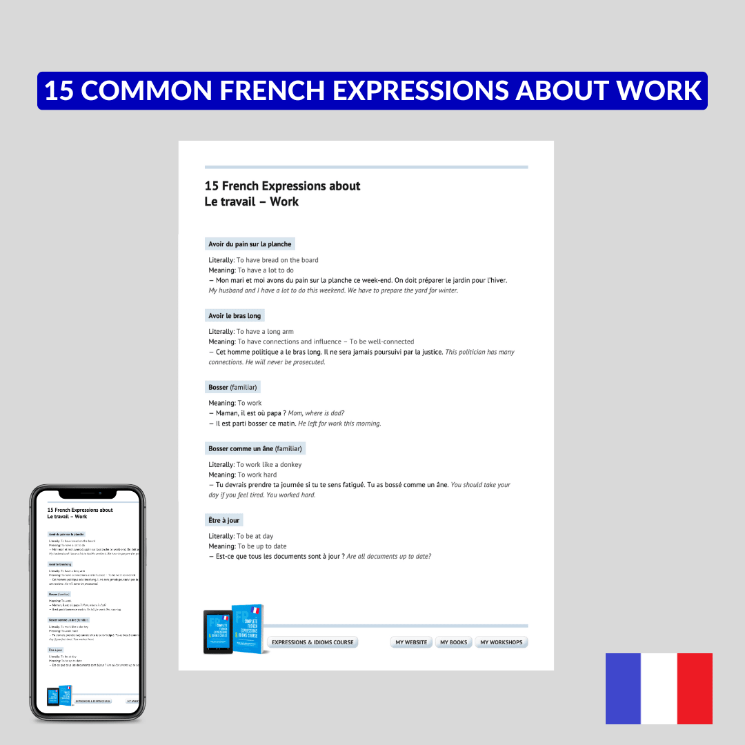 16 French Expressions about Le travail - Work - French Online Language ...