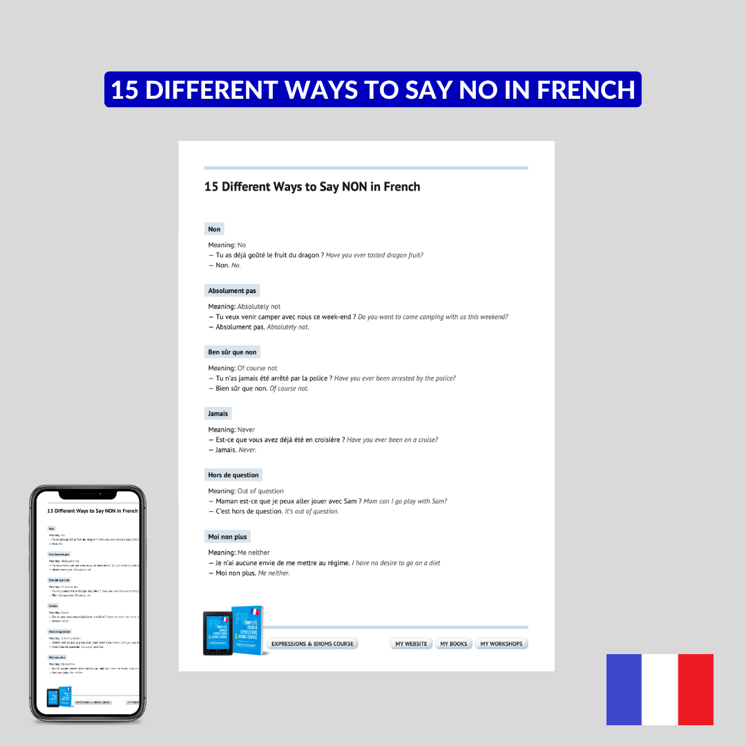 16 Different Ways to Say NO - NON in French - French Online Language ...