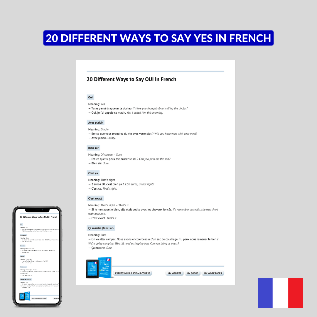 24 Different ways to say OUI in French - French Online Language Courses ...