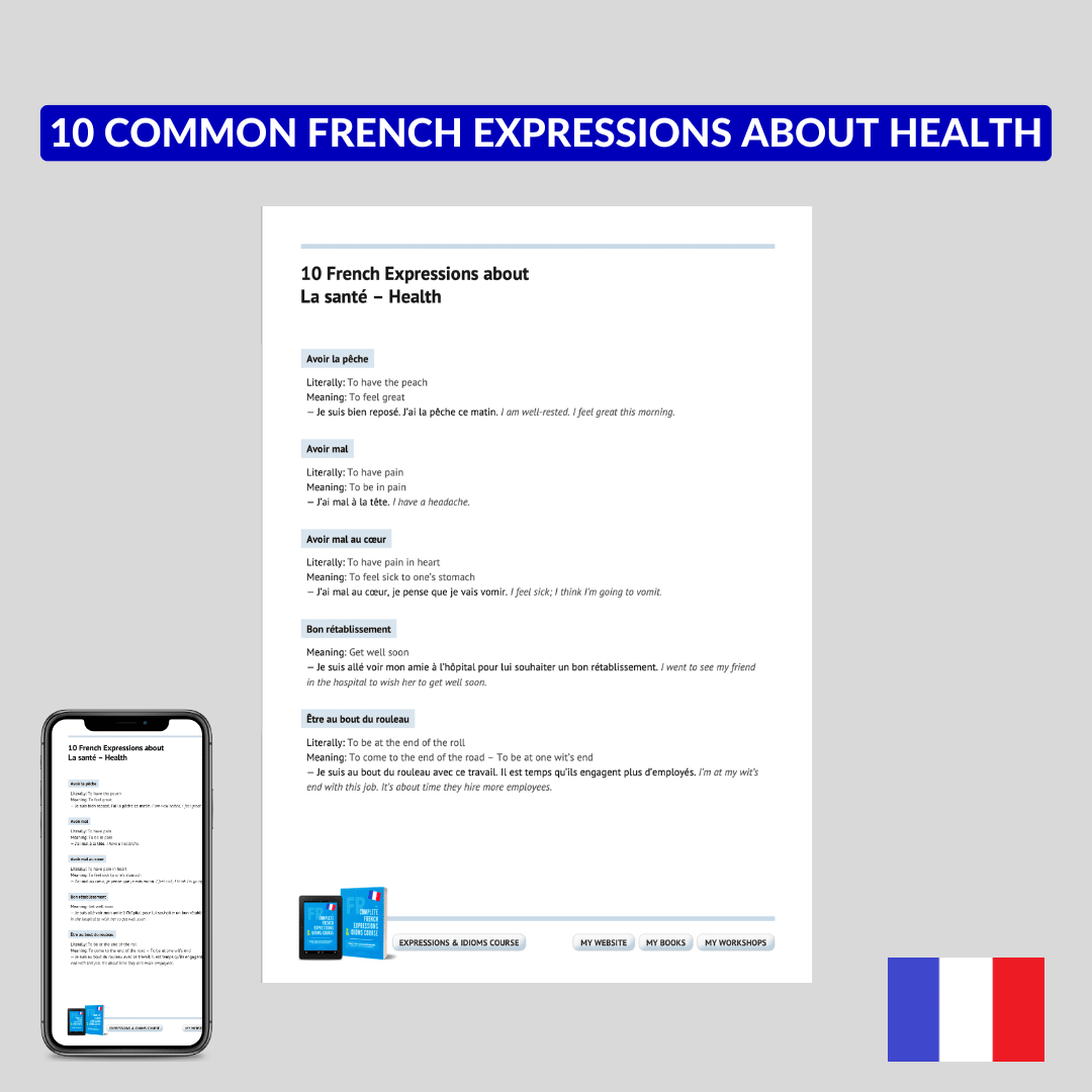 16 French Expressions about La santé - Health - French Online Language ...