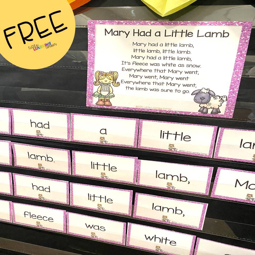 Grab Your Free Mary Had a Little Lamb Build a Poem!