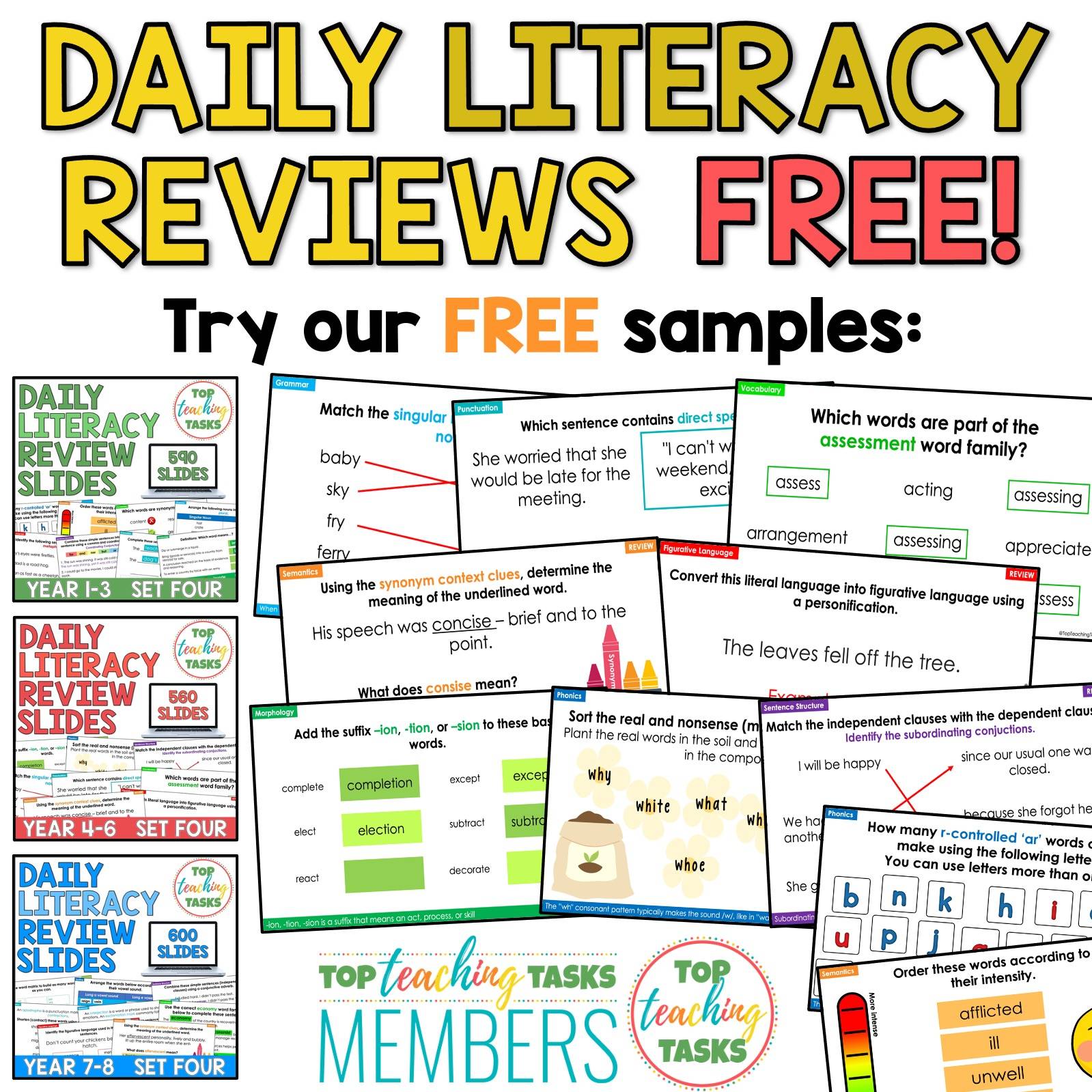 Literacy Skills Free Samples