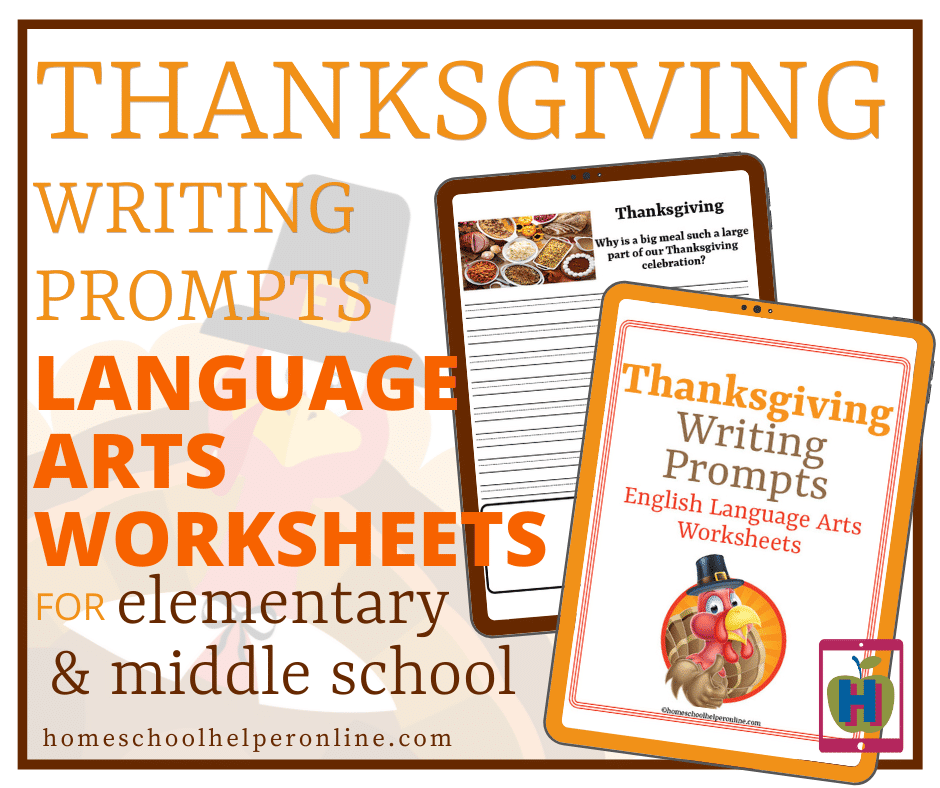 Thanksgiving Writing Prompts for Homeschool Students 2nd to 8th grades ...