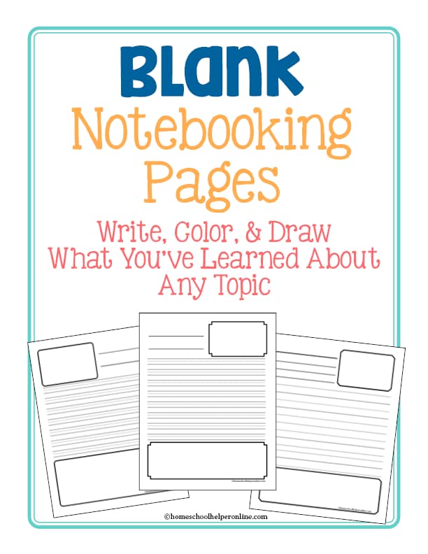 Blank Template with Top Drawing Space Notebooking Page - Homeschool ...