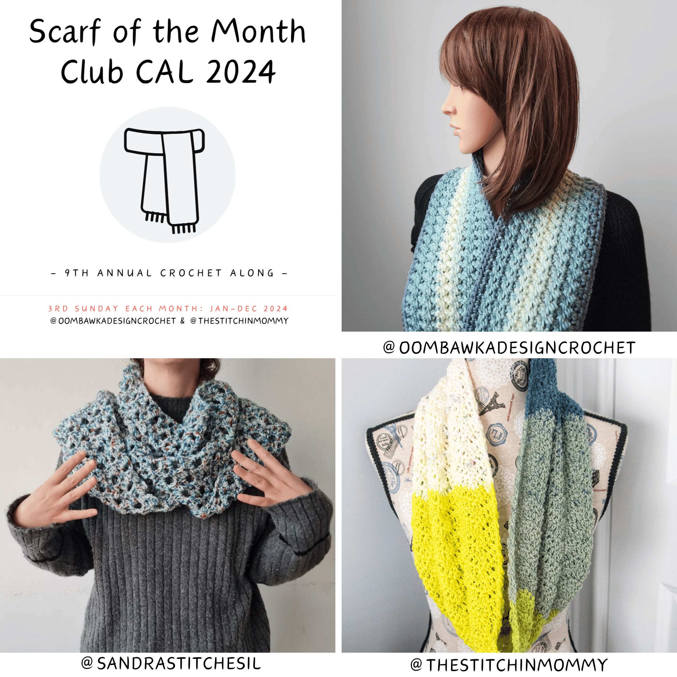 🧣 NEW! Scarf of the Month Club Patterns