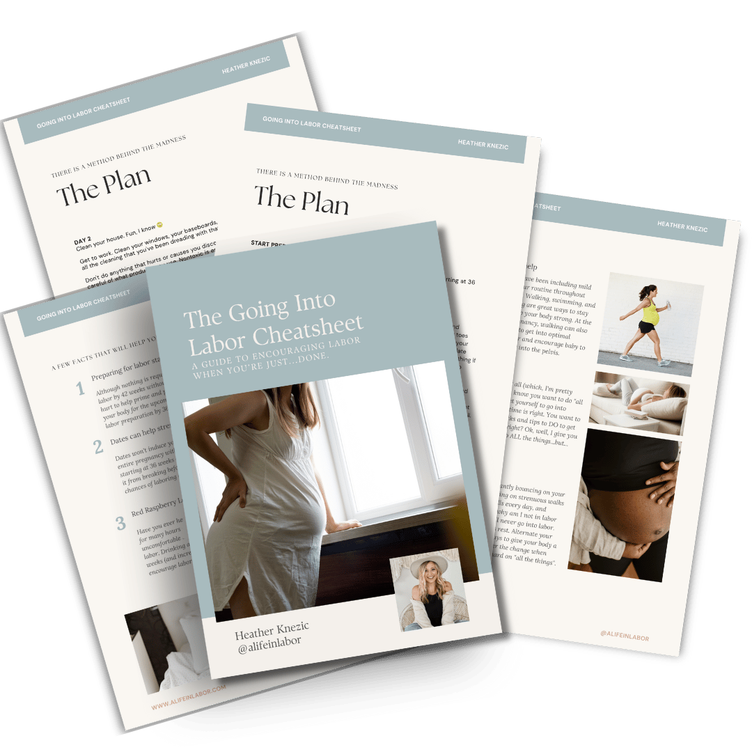 Going Into Labor Cheat Sheet (Free PDF) | Safe Ways to Encourage Labor ...