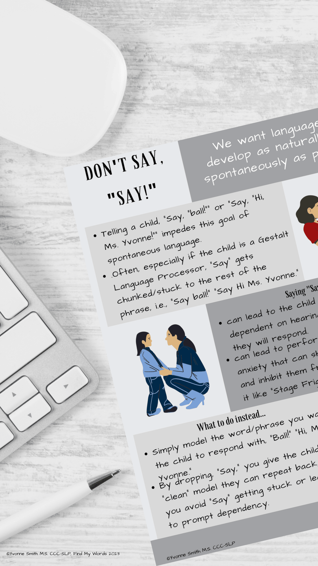 Don't Say, "Say..." Speech and Language Handout