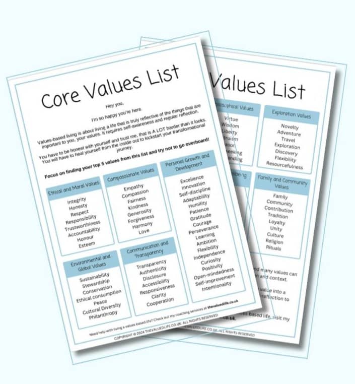 Start living a values based life to be successful - The Valued Life