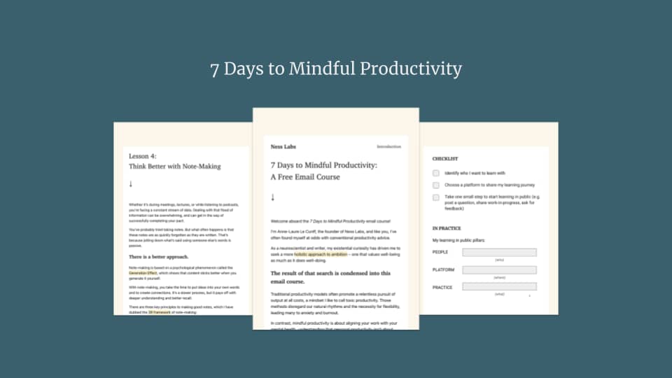 7 Days to Mindful Productivity • Ness Labs