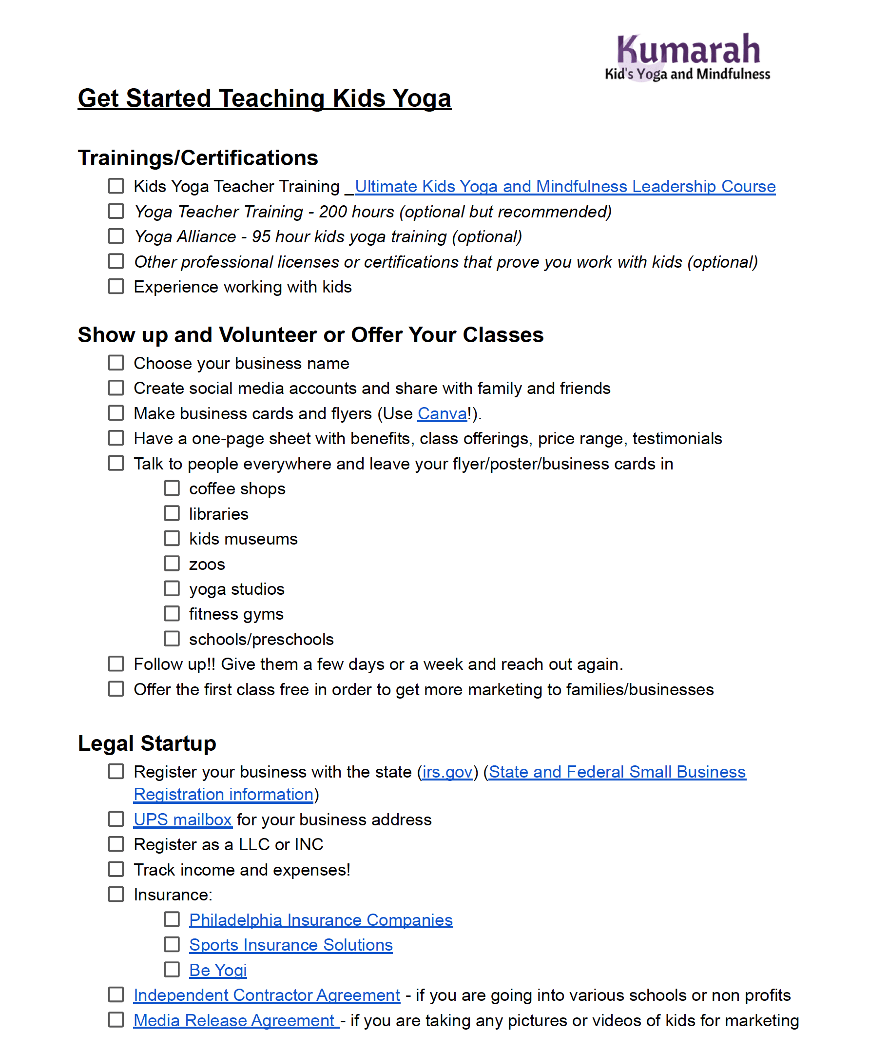 How to Start Teaching Yoga to Kids Professionally : Kumarah