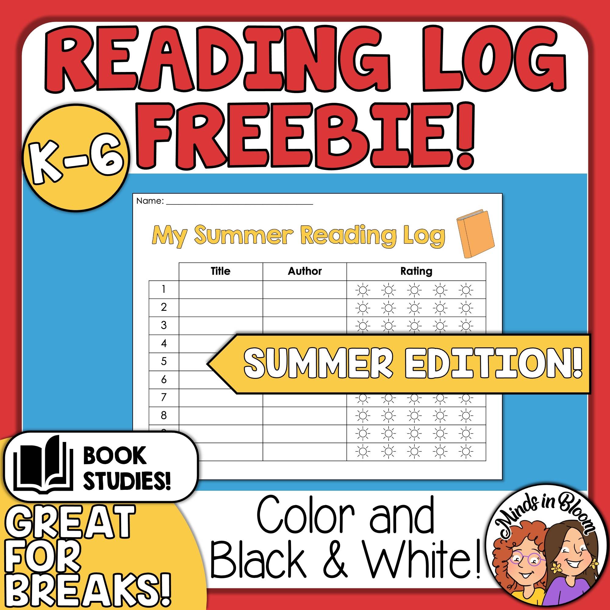 Summer Reading Log Freebie