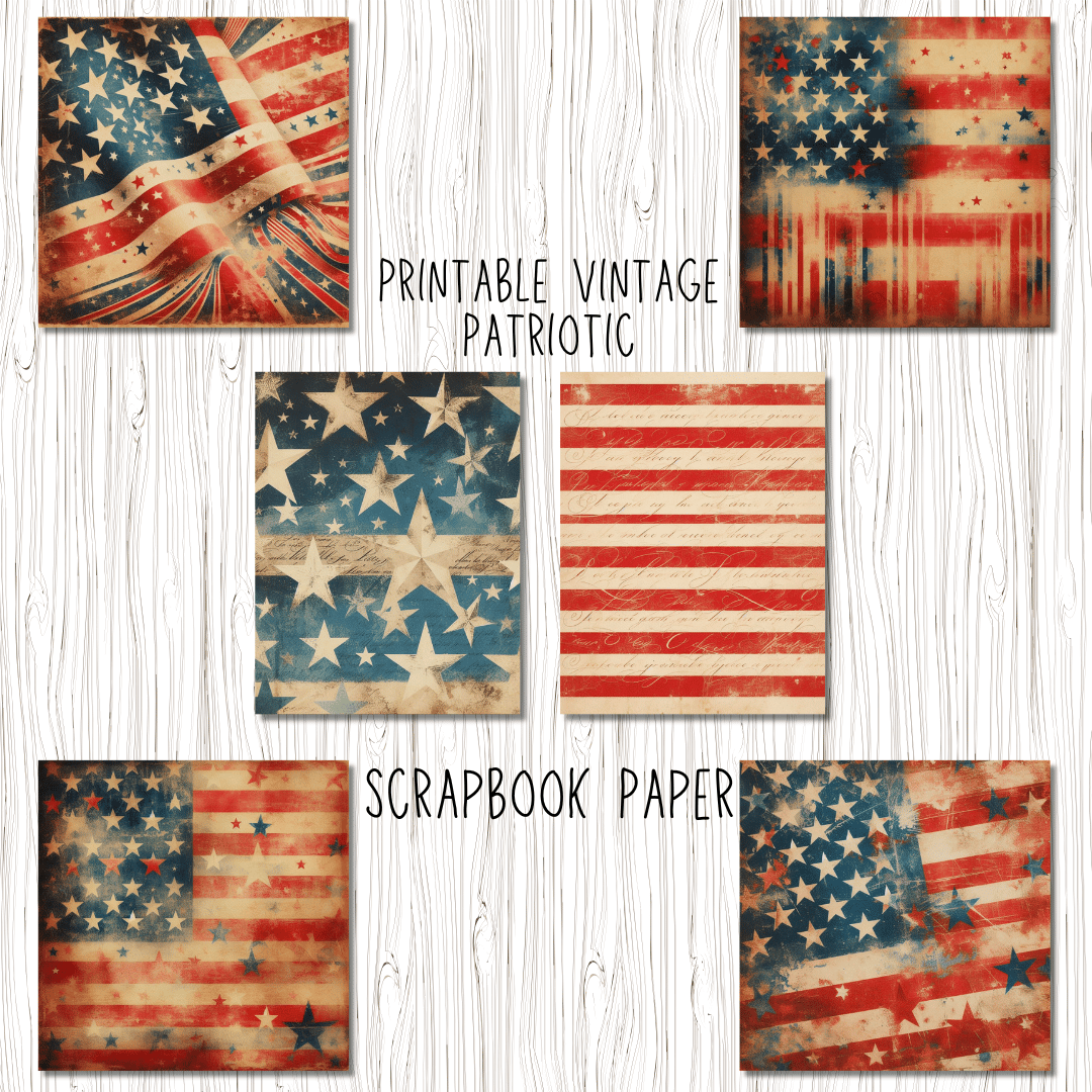 Vintage Patriotic Scrapbook Paper