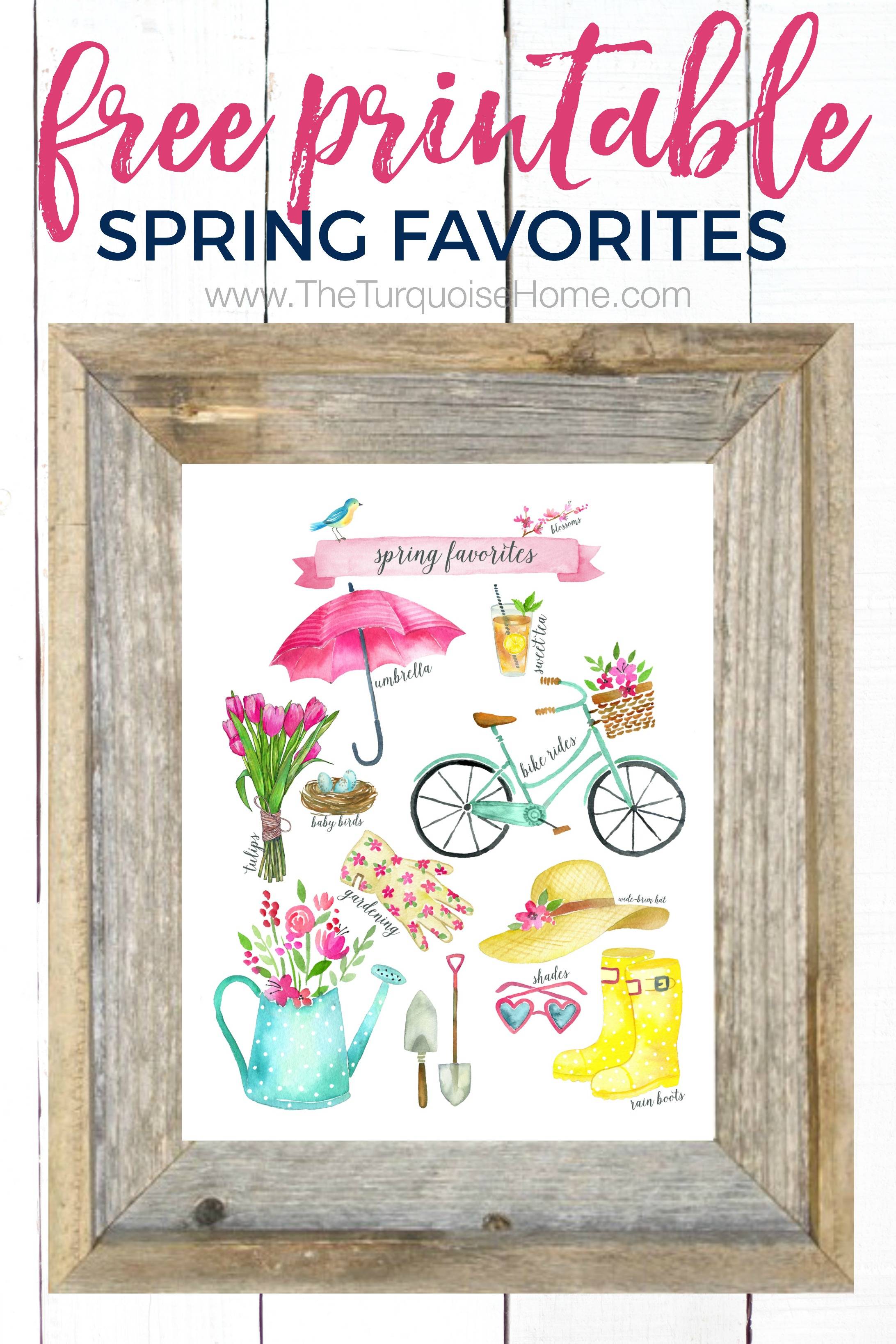 Get your Free Spring Favorites Printable!