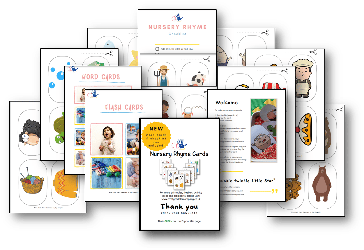 FREE Nursery Rhyme Cards for Preschool Children