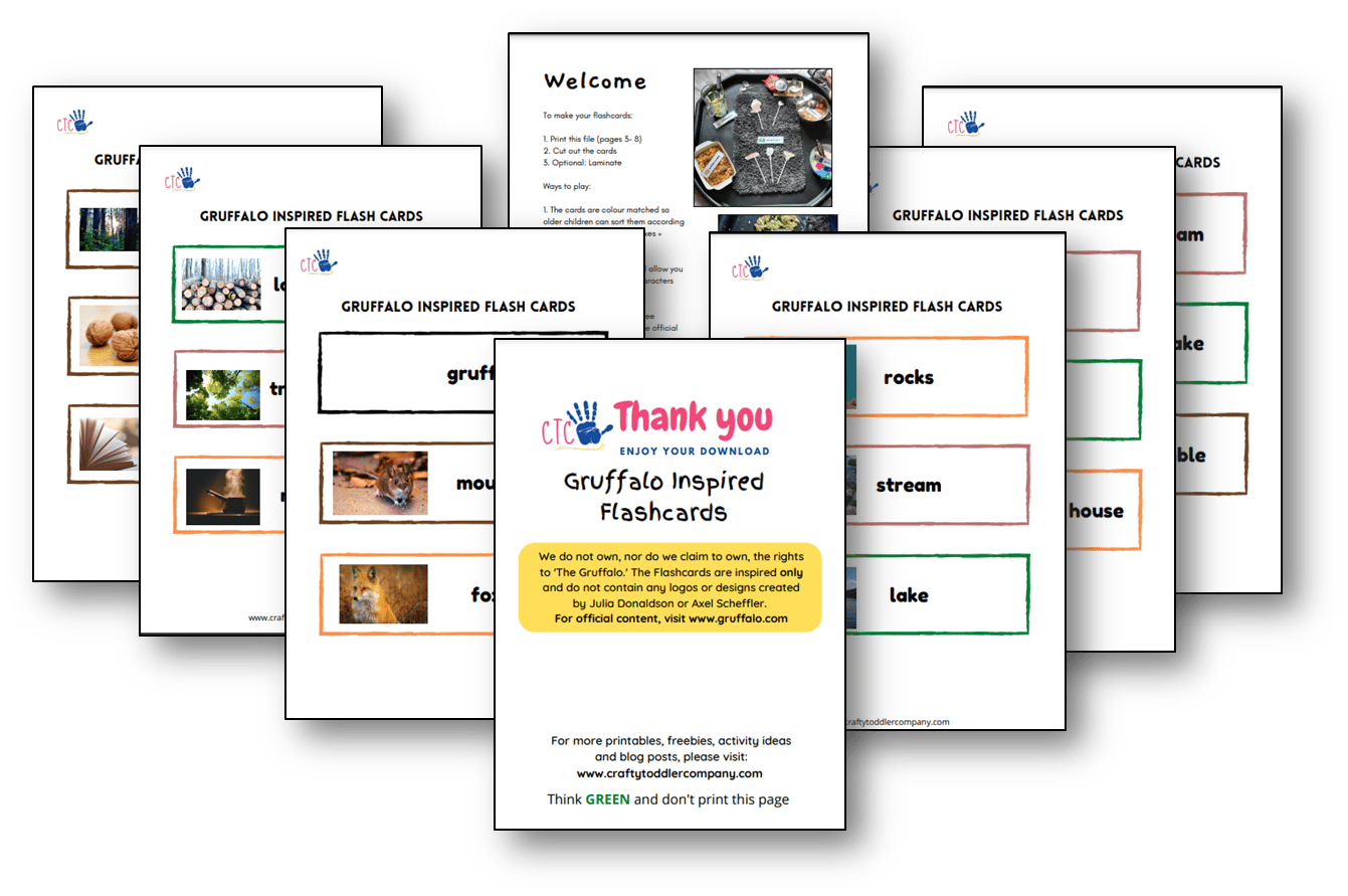 FREE Gruffalo Inspired Flashcards for babies and toddlers