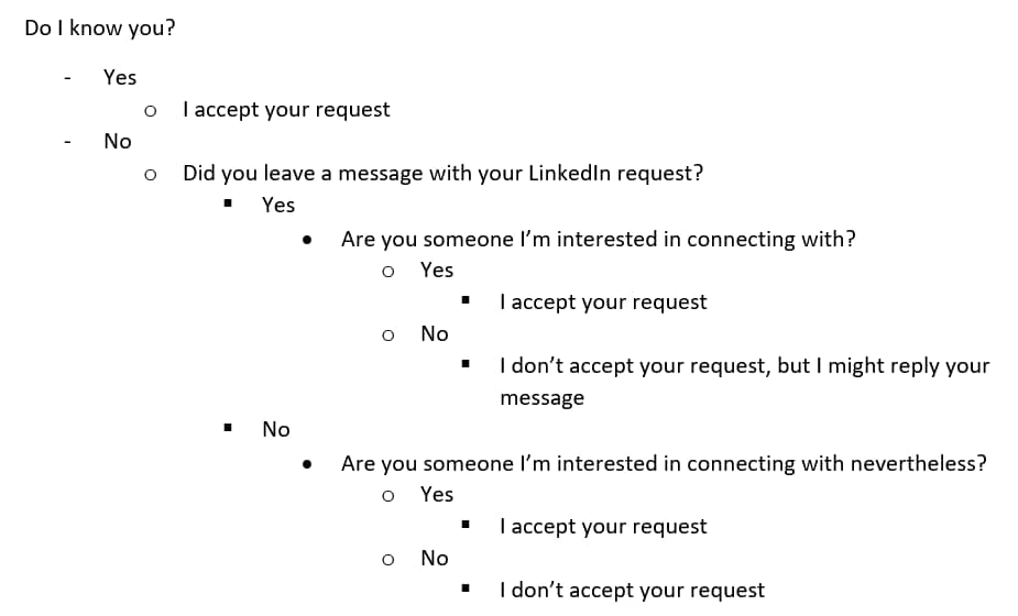 My LinkedIn connection policy - lancerX