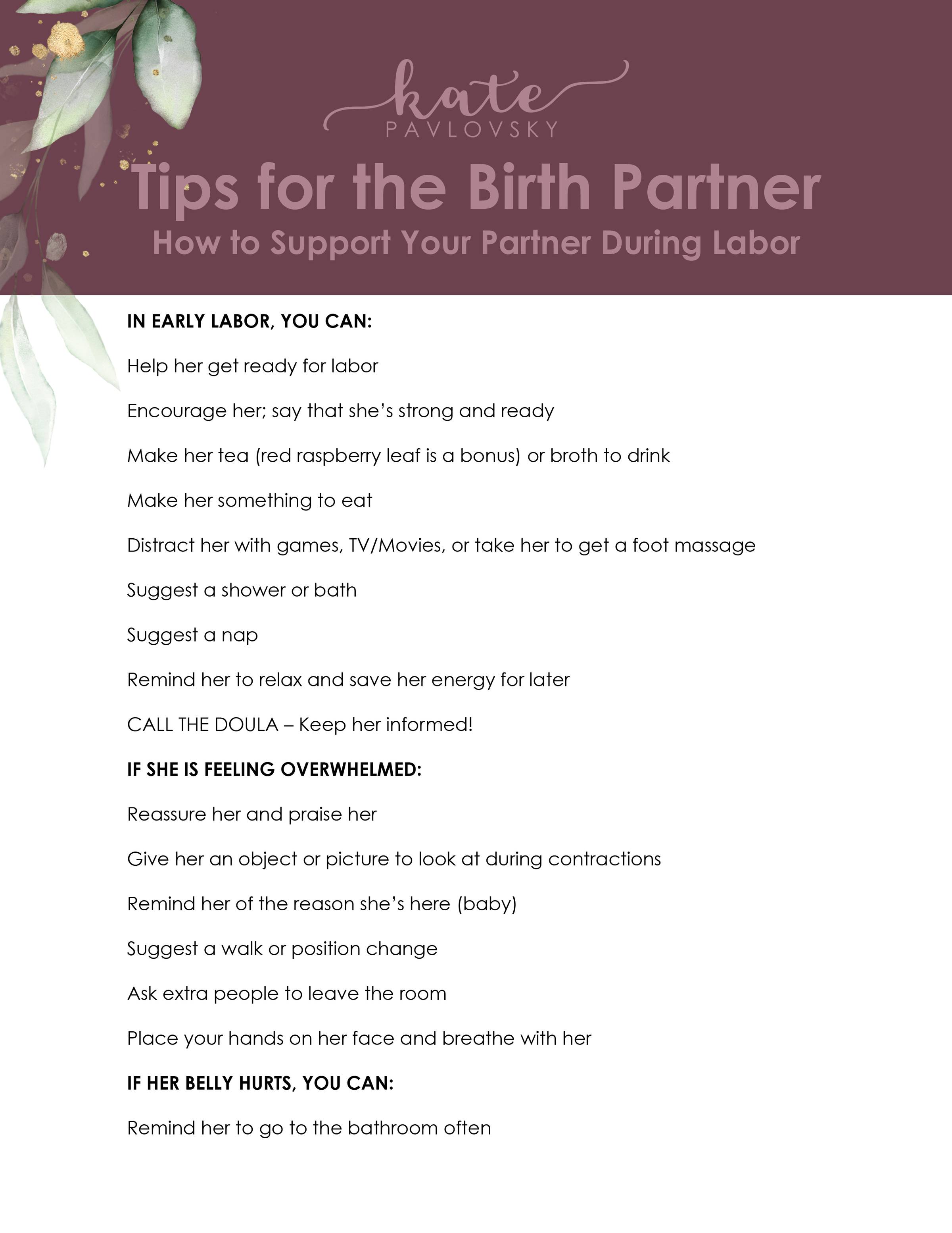 50+ Ways To Support Your Partner During Labor — Rose Motherhood