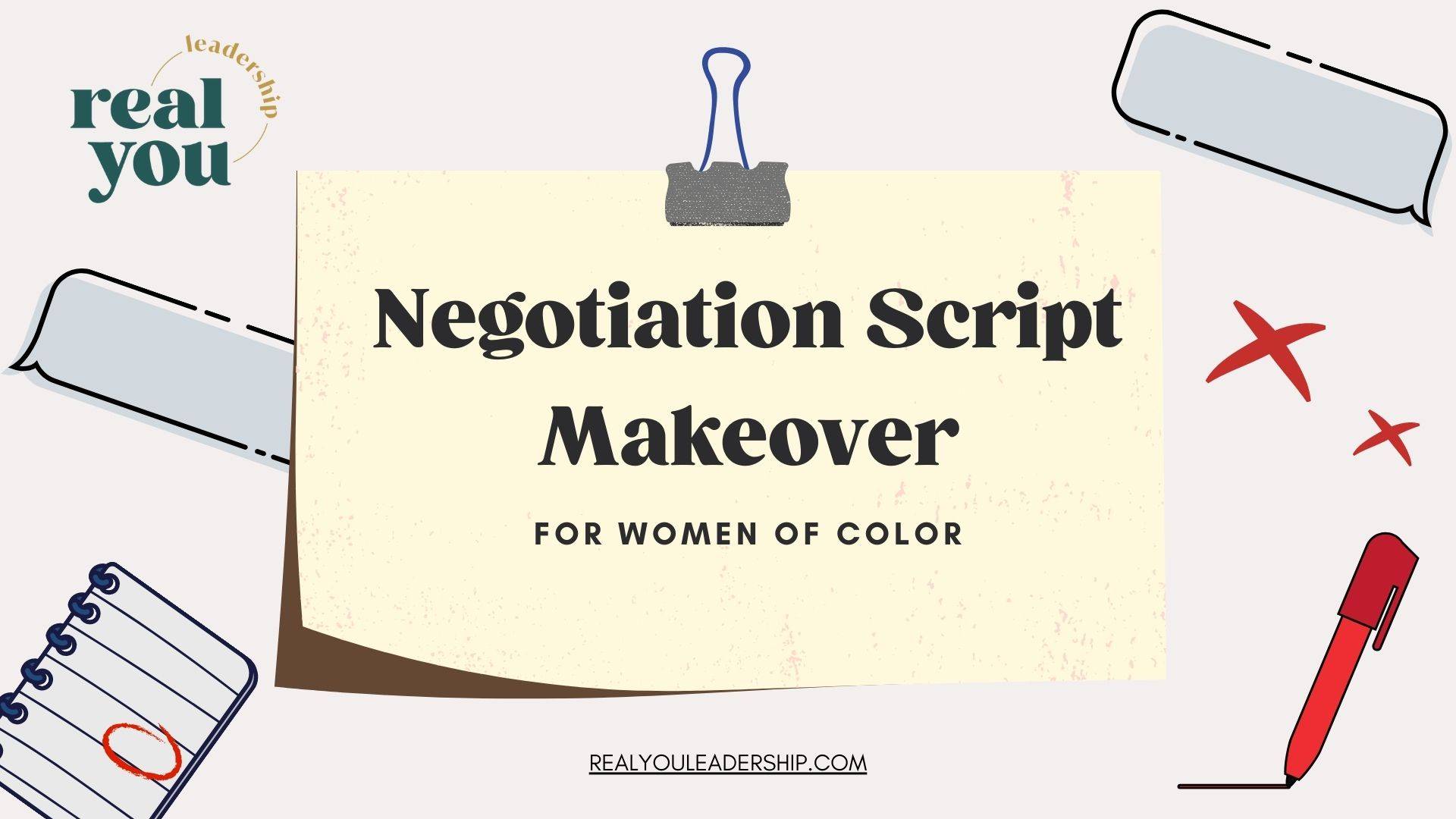 Negotiation Script Makeover for WOC (freebie) Landing Page