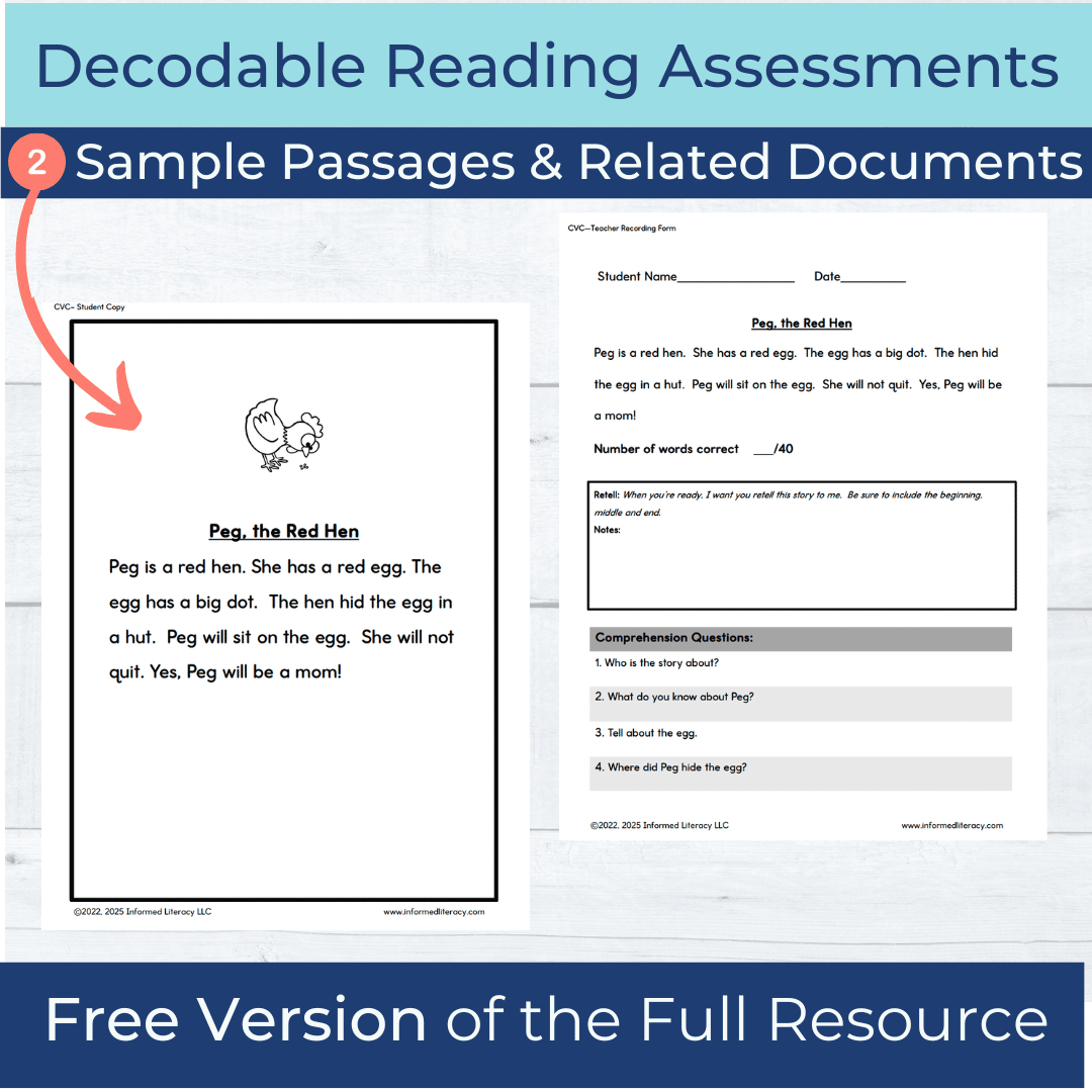 FREE Decodable Reading Assessments