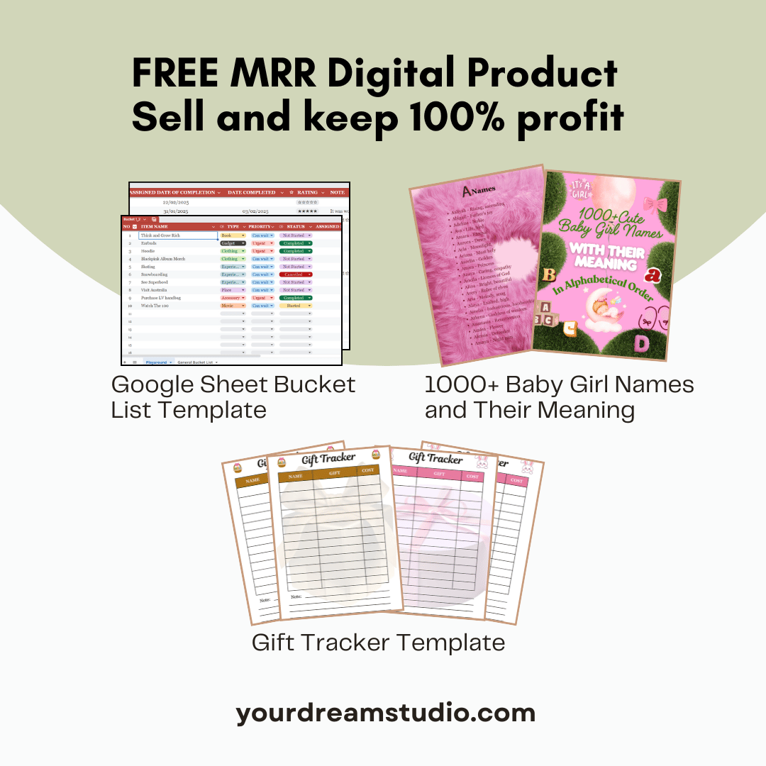 FREE MRR Digital Product | Your Dream Studio