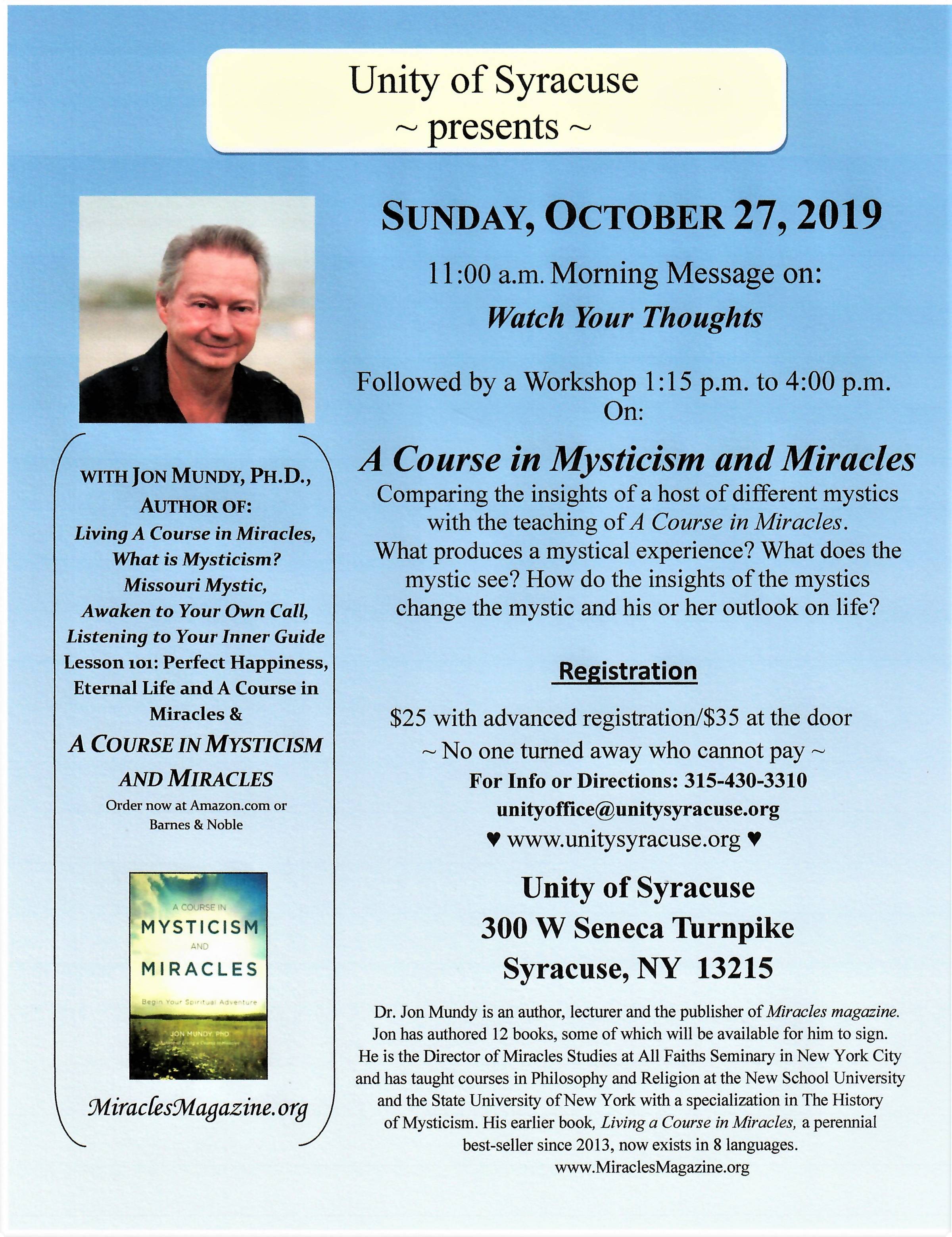 A Course in Miracles workshop with Jon Mundy, Ph.D. – Coaching For ...