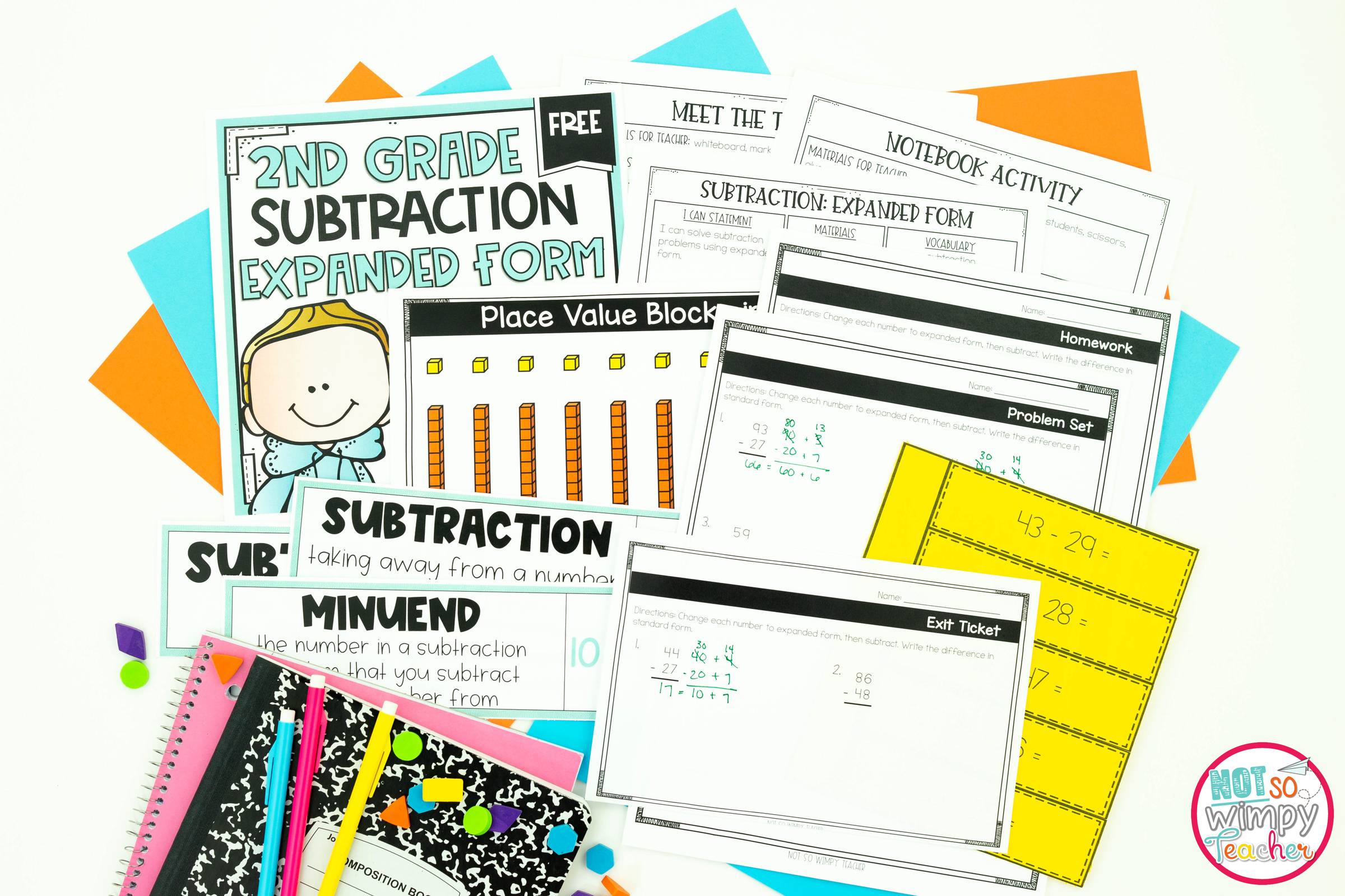 Free 2nd Grade Math Subtraction Activities!